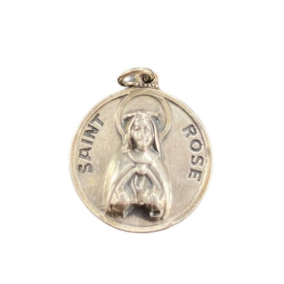 Creed | Jewelry | Vintage Creed Sterling Silver Saint Rose Medal Bust ...